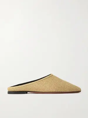 Alaïa Spike Raffia Mules