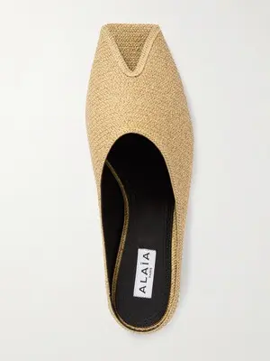 Alaïa Spike Raffia Mules