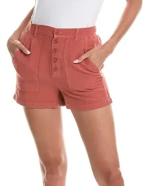 Bella Dahl Button Front Linenblend Short - Pink