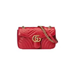 Gucci Gg Marmont Small Matelassé Shoulder Bag - Red