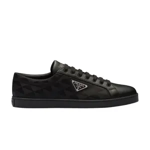 Prada Leather And Re-nylon Sneakers - Black