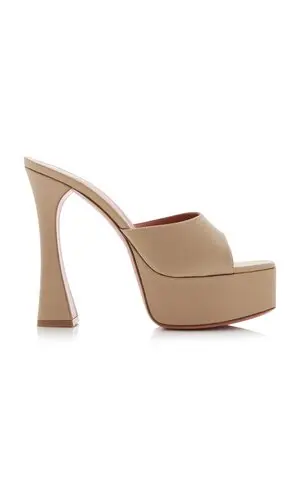 Amina Muaddi Dalida Platform Mules - Tan