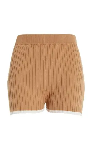 Matthew Bruch Ribbed Knit Mini Shorts