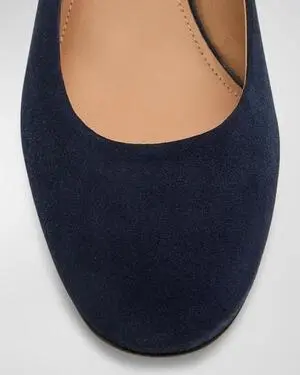 Santoni 50mm Suede Block-heel Pumps - Navy