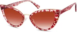 Zenni Cat-eye Sunglasses With Polarized Lenses - Red