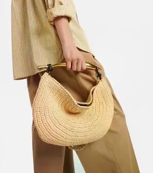 Bottega Veneta Sardine Raffia Shoulder Bags