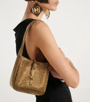 Saint Laurent Le 5 À 7 Mini Embellished Satin Shoulder Bag