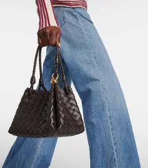 Bottega Veneta Small Intrecciato Leather Shoulder Bag - Brown