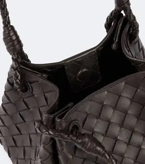Bottega Veneta Small Intrecciato Leather Shoulder Bag - Brown