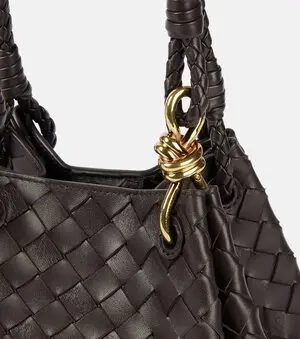 Bottega Veneta Small Intrecciato Leather Shoulder Bag - Brown