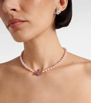 Vivienne Westwood Orb Faux Pearl Necklace - Pink | Editorialist