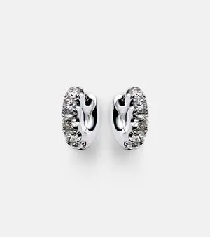 ROXANNE FIRST 14kt White Gold And Diamond Hoop Earrings - Silver