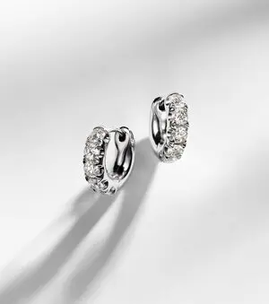 ROXANNE FIRST 14kt White Gold And Diamond Hoop Earrings - Silver