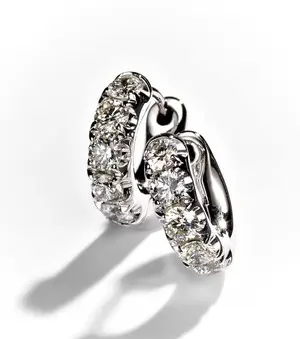 ROXANNE FIRST 14kt White Gold And Diamond Hoop Earrings - Silver