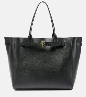 TOM FORD Tara Large Grained Leather Tote Bag - Black