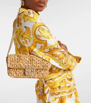 ROGER VIVIER Jeux De Fille Raffia-effect Shoulder Bag