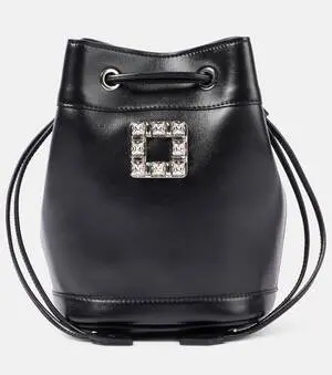 ROGER VIVIER Tres Vivier Leather Bucket Bag