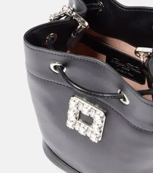 ROGER VIVIER Tres Vivier Leather Bucket Bag