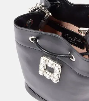 ROGER VIVIER Tres Vivier Leather Bucket Bag