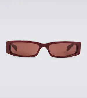 Gucci Logo Rectangular Sunglasses - Burgundy