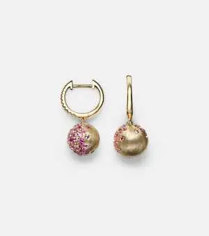 ROXANNE FIRST Bauble 14kt Gold Earrings With Diamonds And Sapphires