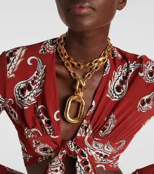 Rabanne Xl Link Pendant Necklace - Gold