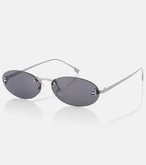 Fendi First Crystal Oval Sunglasses - Black