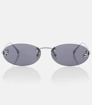 Fendi First Crystal Oval Sunglasses - Blue