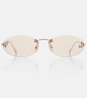 Fendi First Crystal Oval Sunglasses - Blue