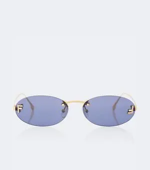 Fendi First Crystal Oval Sunglasses - Blue