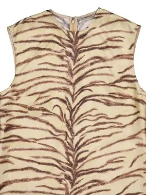 Stella McCartney Tiger-print Silk Top - Neutrals
