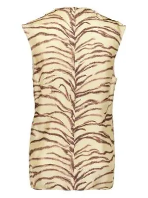 Stella McCartney Tiger-print Silk Top - Neutrals