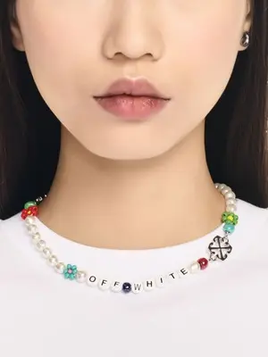 Off-White Arrow Beaded Necklace