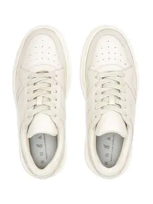 Hogan H670 Flatform Leather Sneakers - Neutrals