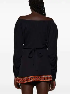 Rabanne Contrast Trimming Off-the-shoulder Minidress - Black