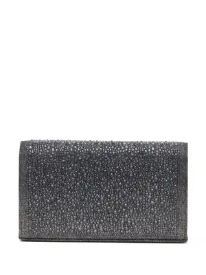 DIESEL® 1dr Crystal Embellished Denim Wallet - Black