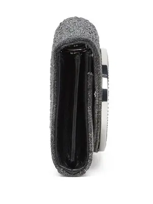 DIESEL® 1dr Crystal Embellished Denim Wallet - Black