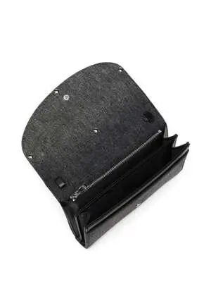 DIESEL® 1dr Crystal Embellished Denim Wallet - Black