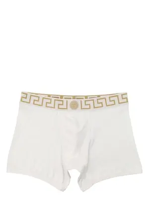 Versace Greca Border Long Boxers - White