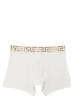 Versace Greca Border Long Boxers - White