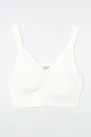 Cos Ribbed-knit Bralette White