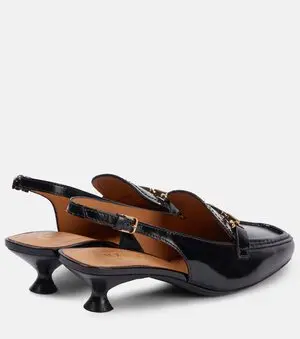 TOD'S Leather Slingback Pumps - Black