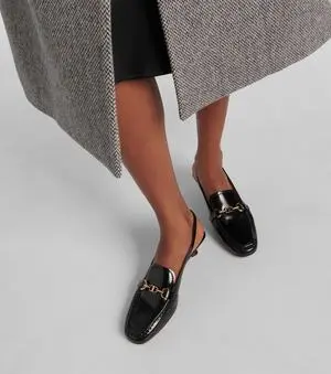 TOD'S Leather Slingback Pumps - Black