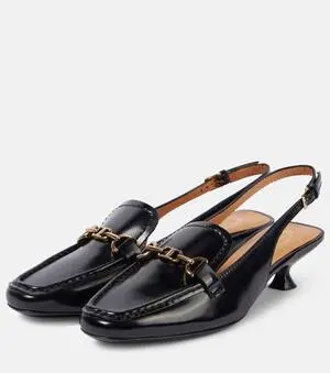 TOD'S Leather Slingback Pumps - Black