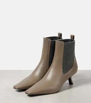 Brunello Cucinelli Leather Ankle Boots