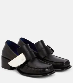 Burberry Leather Loafer Pumps - Black
