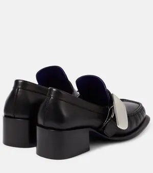 Burberry Leather Loafer Pumps - Black