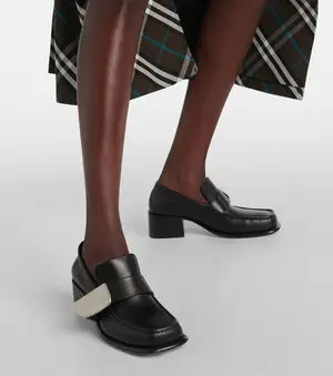 Burberry Leather Loafer Pumps - Black