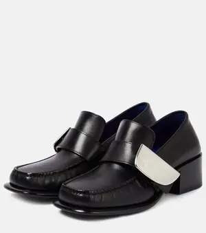 Burberry Leather Loafer Pumps - Black