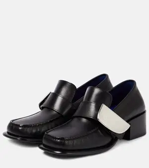 Burberry Leather Loafer Pumps - Black